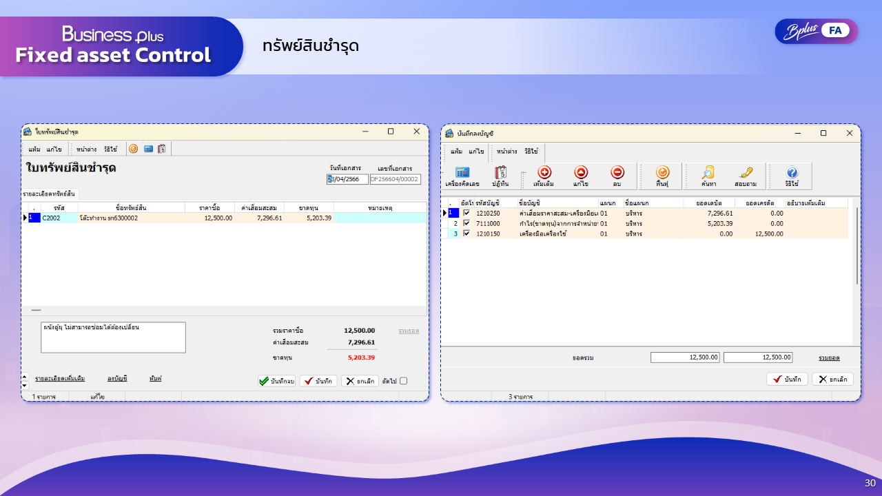 FA BPlus Fixed asset management software